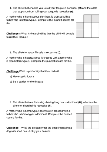 Punnett Squares and Pedigree Analysis | Teaching Resources