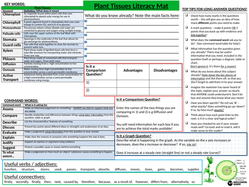 Selection of Science KS4 Literacy Mats and Keyword Glossaries for use ...