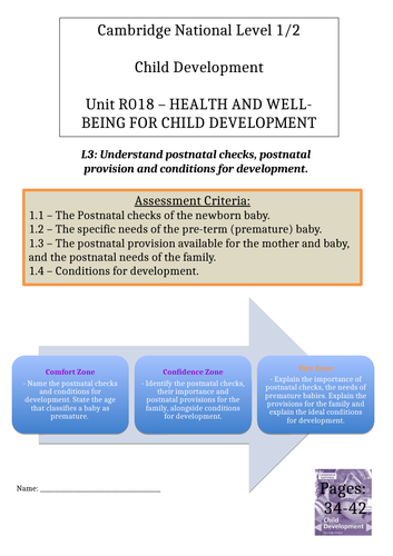 OCR Cambridge National Child Develop RO18 Workbooks | Teaching Resources