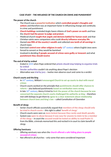 9-1 GCSE History Edexcel - Crime and Punishment and Whitechapel Notes ...