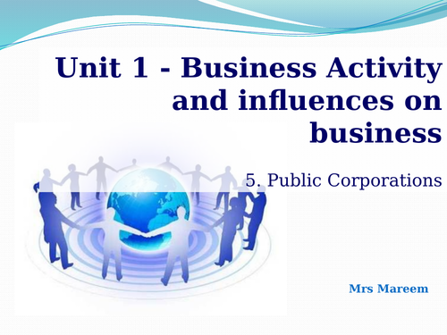 Edexcel IGCSE in Business (9-1) - Unit 1: - Business activity and ...
