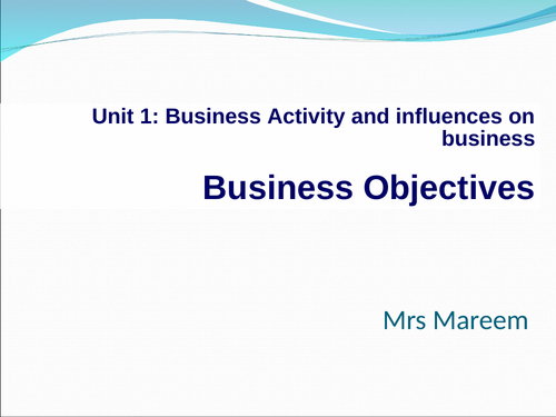 Edexcel IGCSE in Business (9-1) - Unit 1: - Business activity and ...