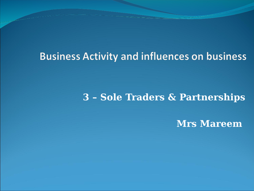 Edexcel IGCSE in Business (9-1) - Unit 1: - Business activity and ...