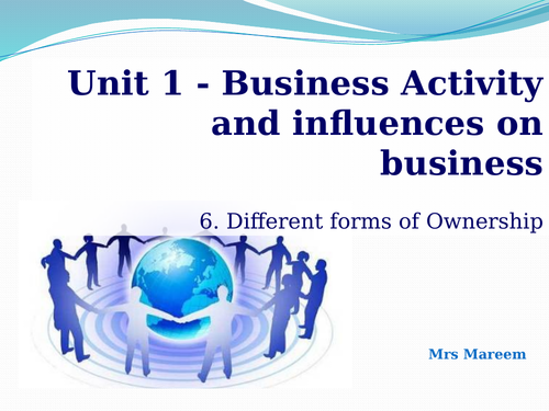 Edexcel IGCSE in Business (9-1) - Unit 1: - Business activity and ...