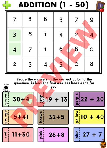 Addition Number Word Search Activity: Years 1 - 2 | Teaching Resources