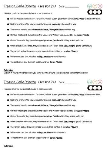 Treason (Berlie Doherty) Whole Class Guided Reading planning and ...