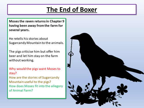 Animal Farm Moses and Boxer | Teaching Resources