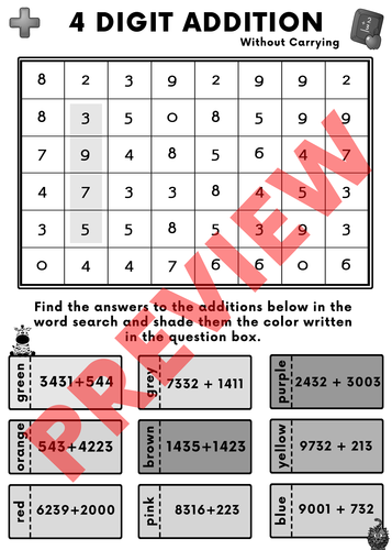 Addition Number Word Search Activity: Years 5 and 6 | Teaching Resources