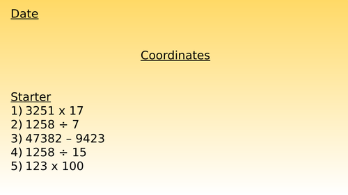 Year 6 Coordinates (First Quadrant) | Teaching Resources Year 6 Coordinates (First Quadrant) | Teaching Resources
