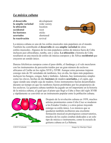 Música Cubana Lectura y Cultura: Spanish Reading on Cuban Music ...