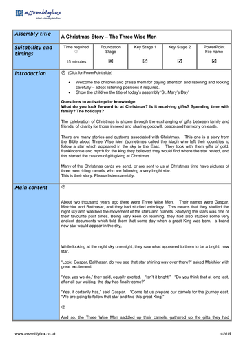 Christmas: The Three Wise Men | Teaching Resources