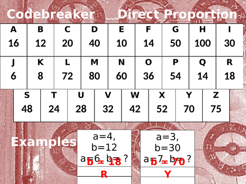 Differentiated Codebreaker: Direct Proportion_Finding variables | Teaching Resources