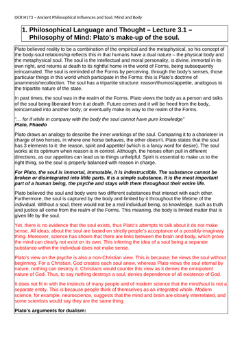 OCR A-level Religious Studies: Philosophy of Religion PAPER 1 Notes ...