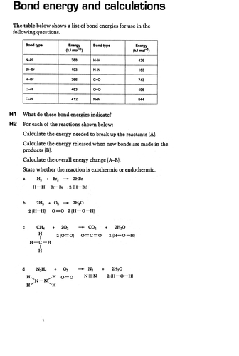AQA GCSE Chemistry C7 Energy Changes Worksheets | Teaching Resources