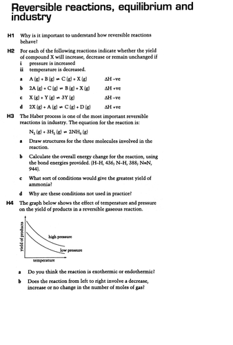 AQA GCSE Chemistry C8 Rate & Equilibria Worksheets | Teaching Resources