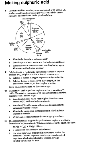 AQA GCSE Chemsitry C15 Using Resources Worksheets | Teaching Resources