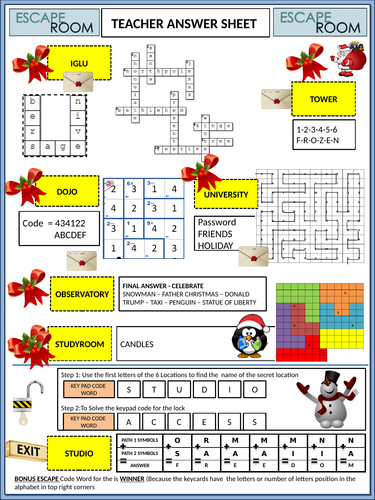 Christmas Escape Room | Teaching Resources