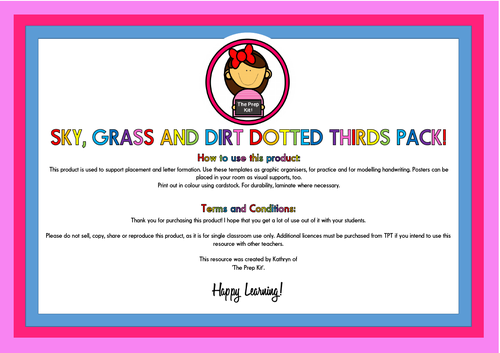Sky, Grass and Dirt Dotted Thirds Pack | Teaching Resources