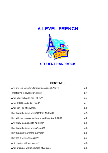 Starter Pack for A Level French Students | Teaching Resources