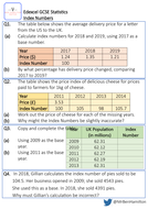 GCSE Statistics Basic Index Numbers - Reasoning Worksheet | Teaching ...