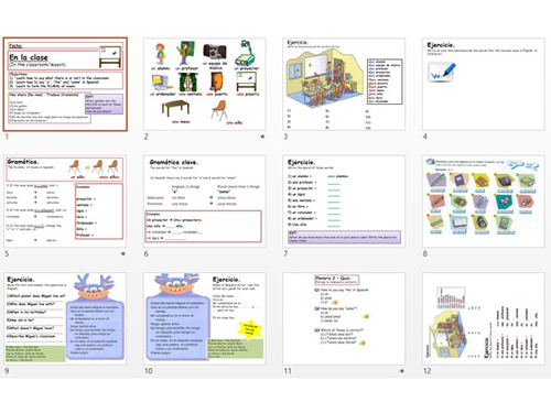 Lesson 10 Spanish classroom objects and plurals | Teaching Resources