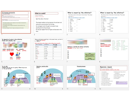 Lesson 16 Spanish present tense introduction | Teaching Resources