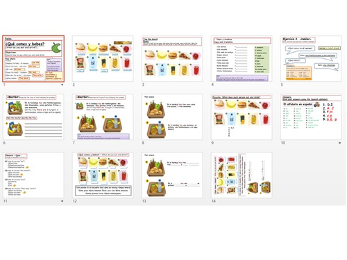 Lesson 20 Spanish Food and Drink | Teaching Resources