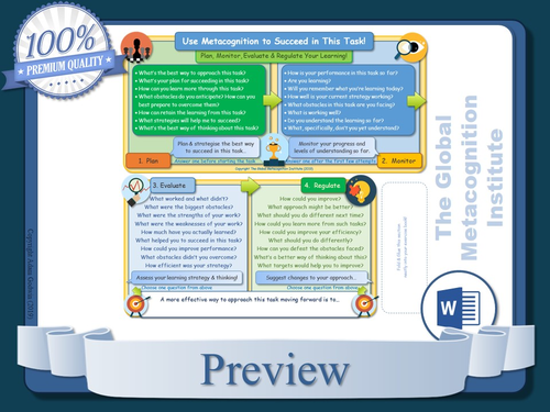 Metacognition Worksheets (x10) | Teaching Resources
