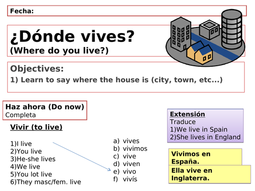Lesson 36 Spanish Where is your house casa | Teaching Resources