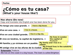 Lesson 37 Spanish What is your house like? casa | Teaching Resources