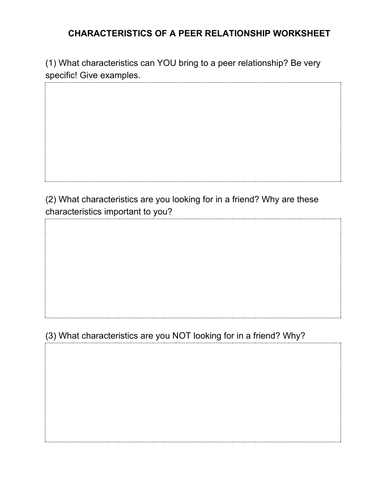 Peer Relationships/ Friendships | Teaching Resources