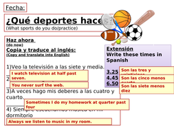 Lesson 43 Spanish Sports deportes jugar hacer | Teaching Resources