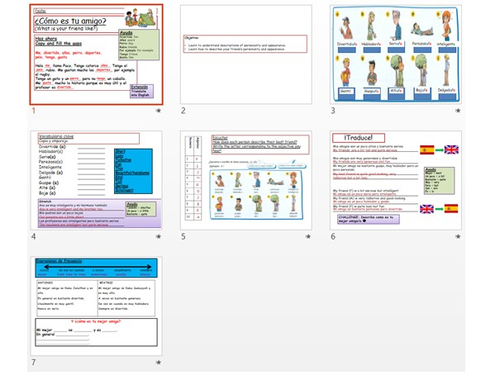 Lesson 55 Spanish. Physical Characteristics. como es mi amigo ...