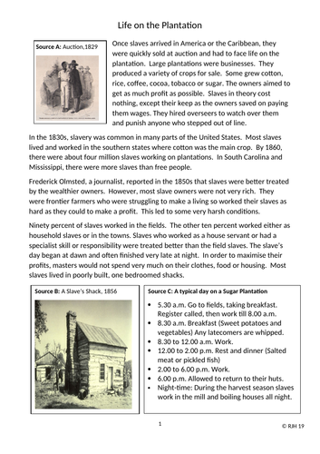Life on the Plantation | Teaching Resources