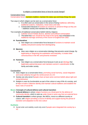 AQA A Level Sociology: Beliefs | Teaching Resources