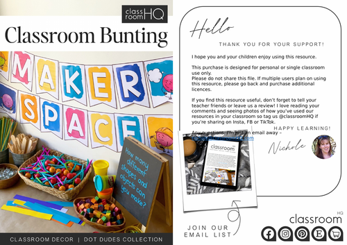 DOT DUDES Editable Classroom Bunting + Banner Pennants Pack | Teaching ...