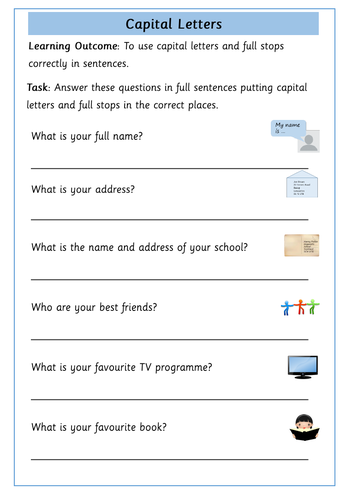 Capital Letters Worksheets | Teaching Resources