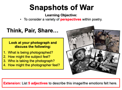 War Poetry - KS3 | Teaching Resources