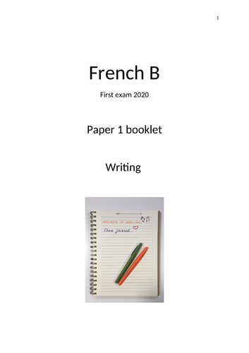 IB French B Paper 1 booklet | Teaching Resources