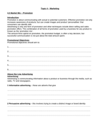 IB Business Management - Unit 4 - Marketing – Worksheets | Teaching ...