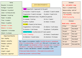 French - GCSE - environnement environment (WHOLE UNIT - reading ...