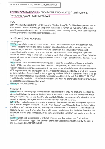 Love and Relationships Anthology Notes | Teaching Resources