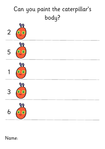 Hungry Caterpillar Finger Painting Numbers to 10 | Teaching Resources