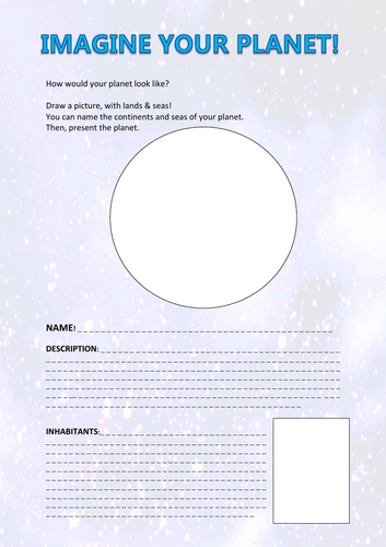Writing - Imagine your planet (English / ESL) | Teaching Resources