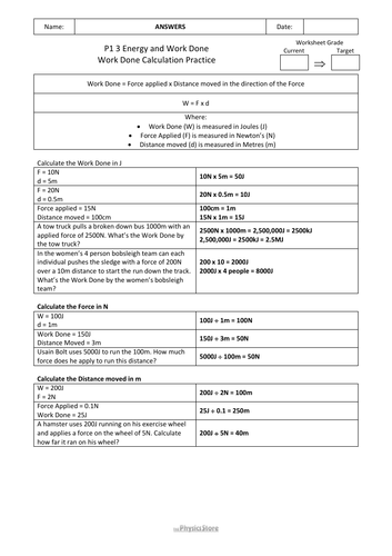 KS4 GCSE Physics AQA P1 Conservation and Dissipation of Energy - 22 WS ...