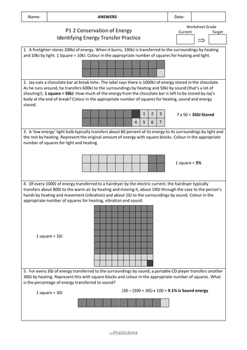 KS4 GCSE Physics AQA P1 Conservation and Dissipation of Energy - All 10 ...
