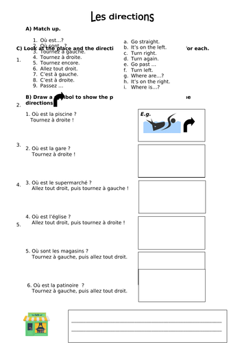 Directions in French | Teaching Resources
