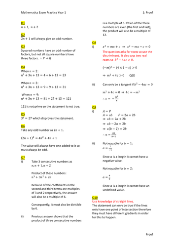A-Level Mathematics Exam Practice Year 1 SOLUTIONS (Chapters 1-3 ... A-Level Mathematics Exam Practice Year 1 SOLUTIONS (Chapters 1-3 ...