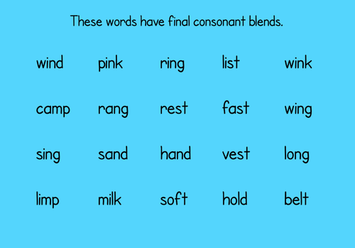 Phonics And Spelling Practice: Learn Final Consonant Blends & Double ...