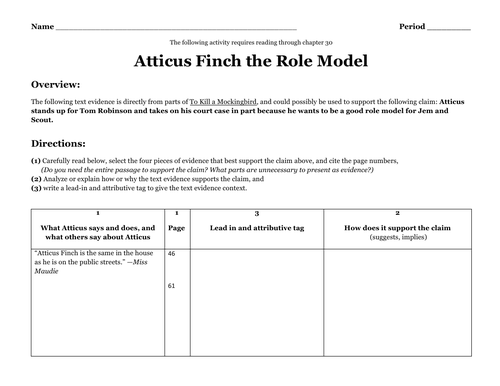 To Kill A Mockingbird — Presenting Text Evidence Writing Unit — 80 ...